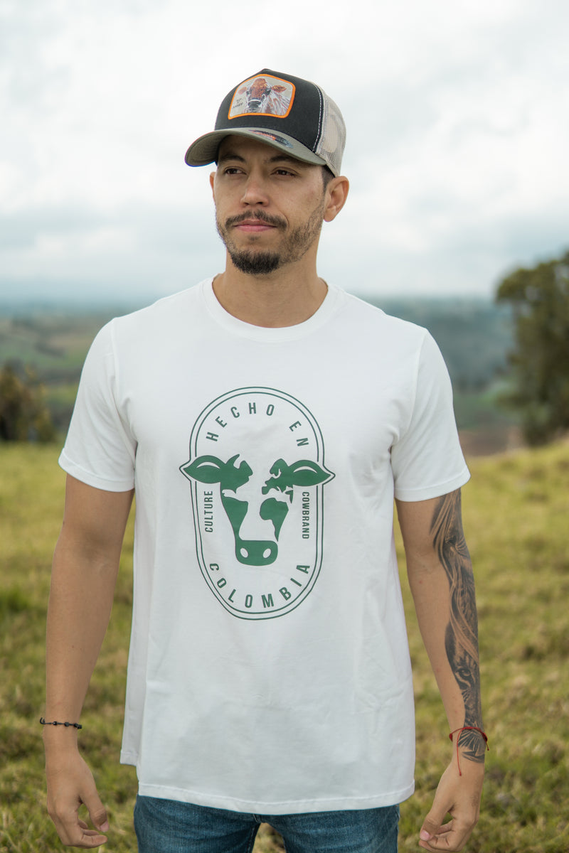 Camiseta Hecho En Colombia Marfil 1039 – Mundo del Ganadero - M D G